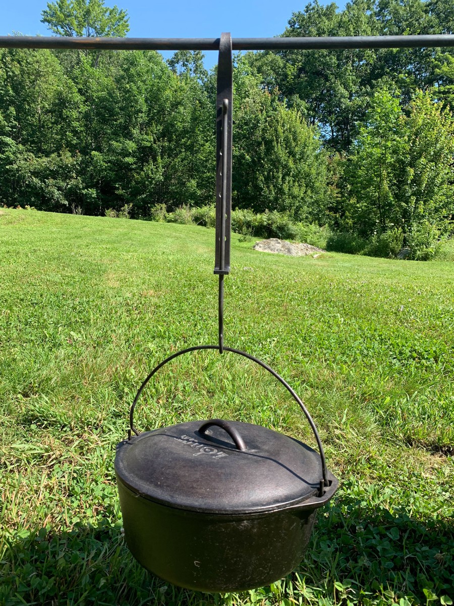 Hand-forged Adjustable Trammel Hook for Camping and Cooking