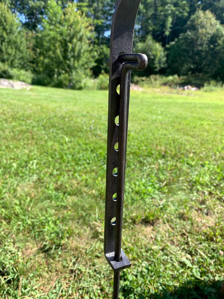 Hand-forged Adjustable Trammel Hook for Camping and Cooking